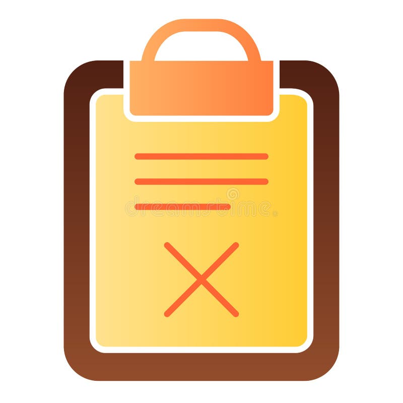List Fail Flat Icon. Document with Cross Color Icons in Trendy Flat ...