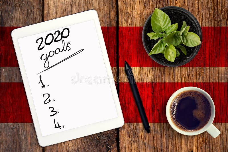 List of Goals for 2020 Year. Top View on the Desk. Stock Image - Image ...