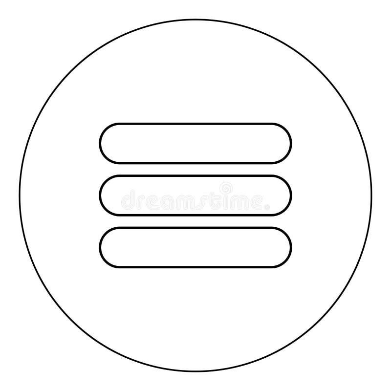 List Icon Black Color in Circle Vector Illustration Isolated Stock ...