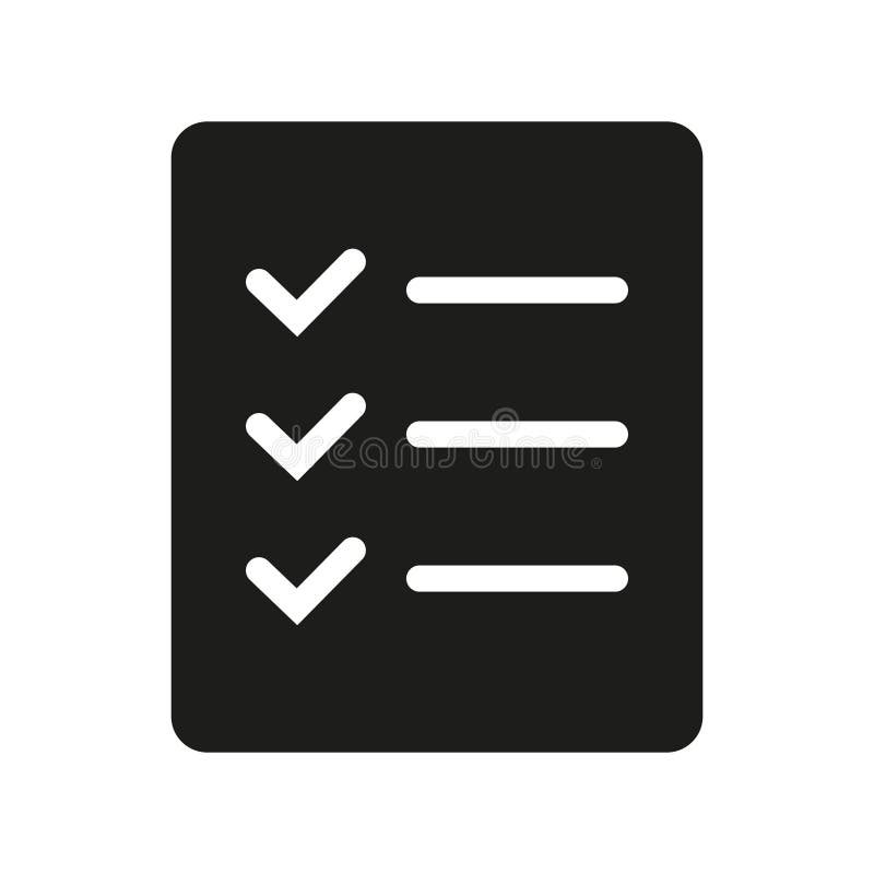 List Icon, Menu Symbol, Checklist Icon Solid Style, Glyph Flat Icon ...