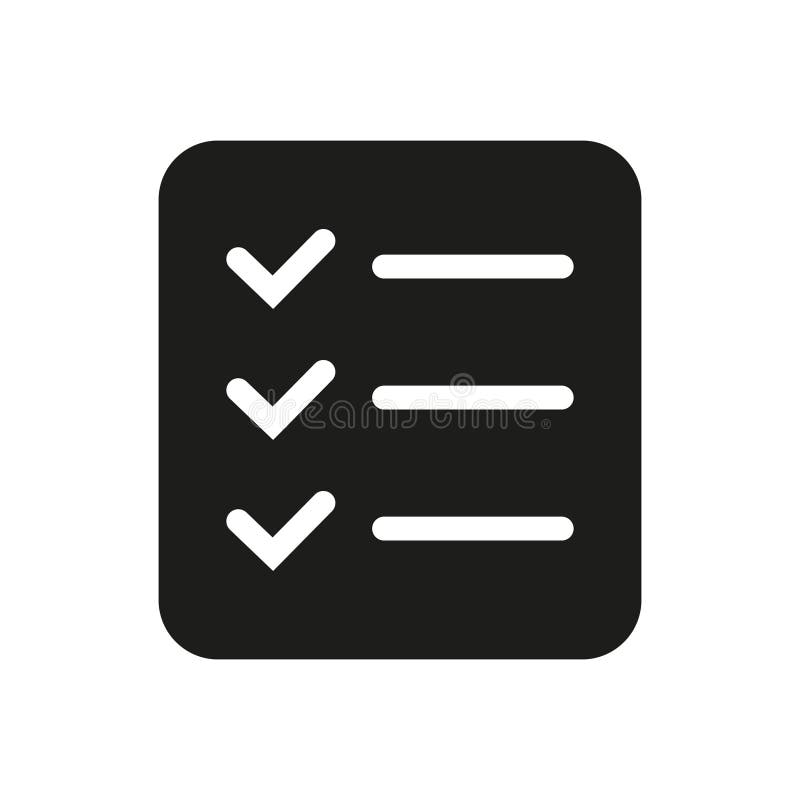 List Icon, Menu Symbol, Checklist Icon Solid Style. Stock Vector ...