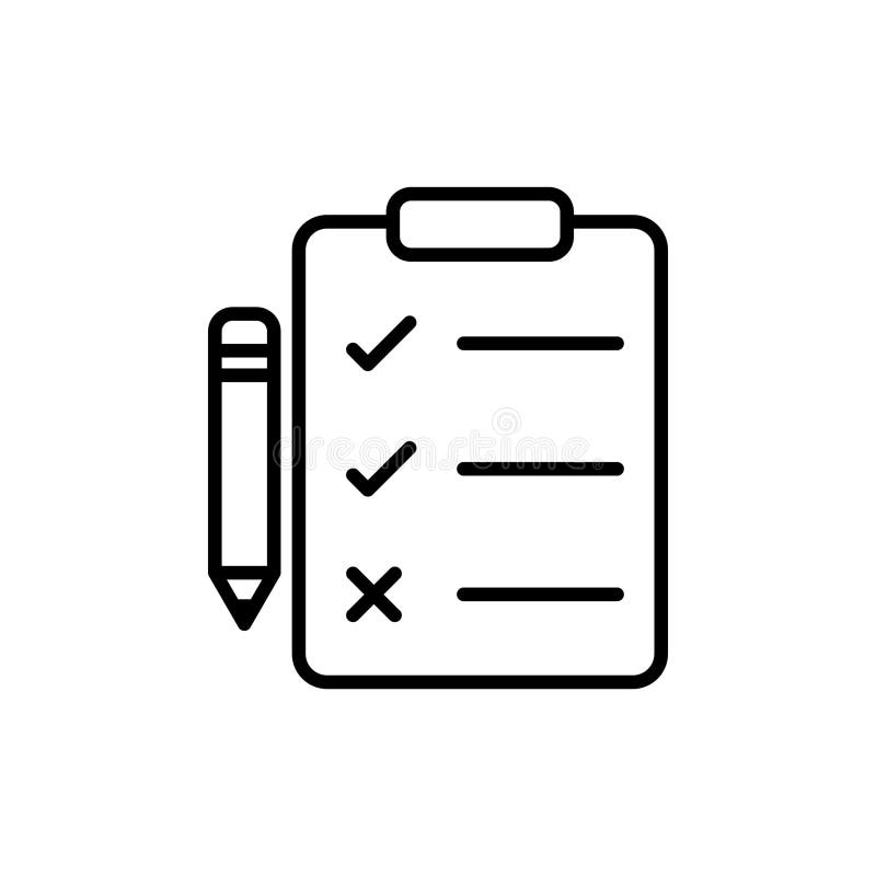 List Icon Set. Form Document with Ticks Vector Symbol. Checklist Sign ...