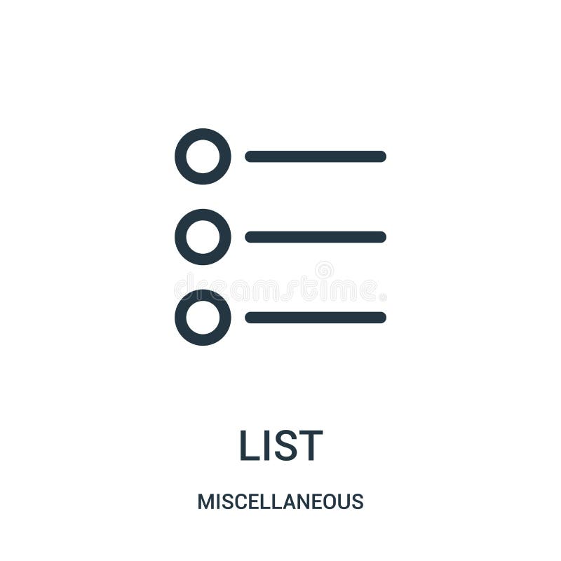 List Icon Vector from Miscellaneous Collection. Thin Line List Outline ...