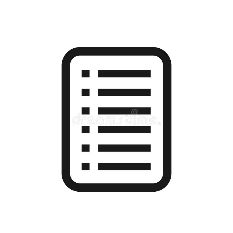 List Icon Vector Sign in White Background Stock Vector - Illustration ...