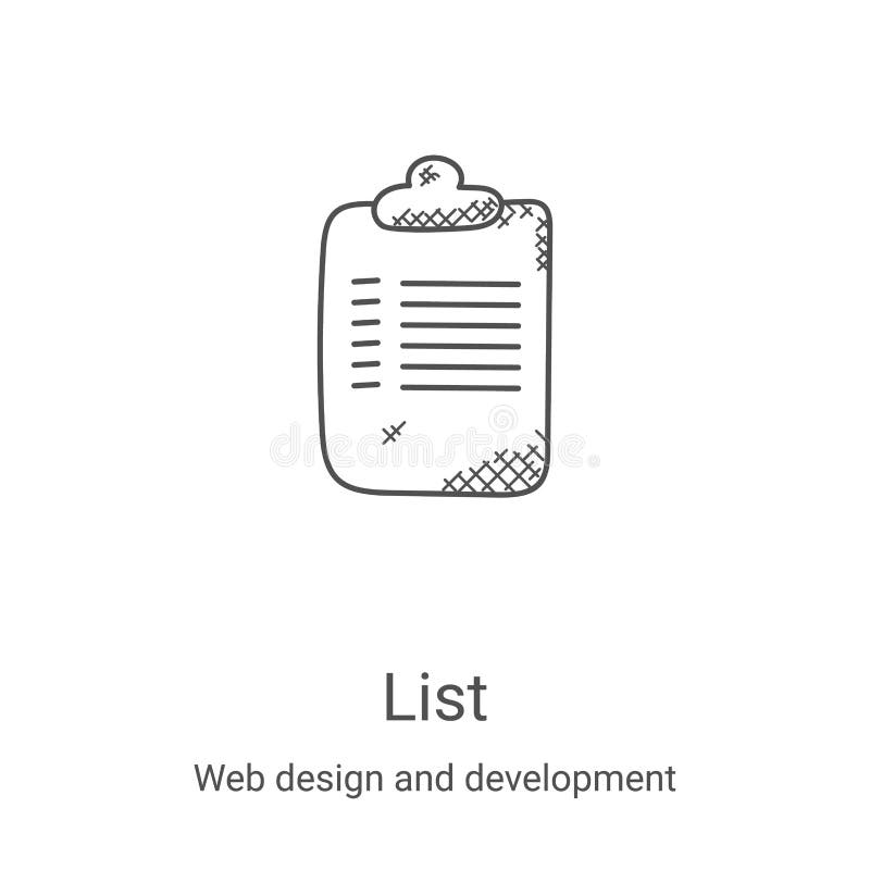 List Icon Vector from Interaction Set Collection. Thin Line List ...