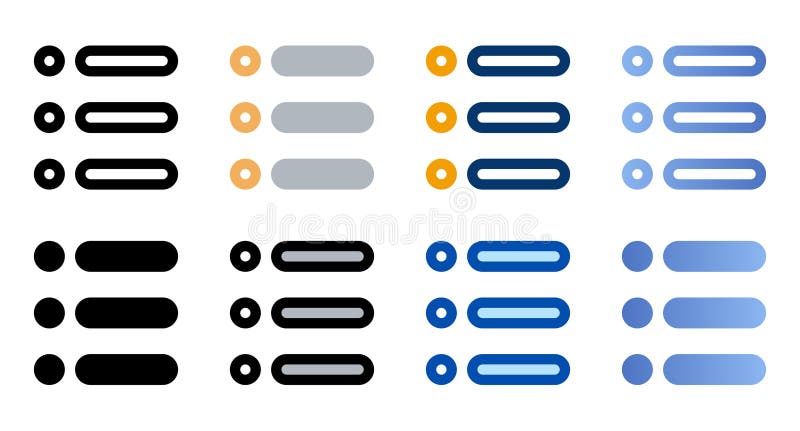 List Icons in Different Style. List Icons. Different Style Icons Set ...