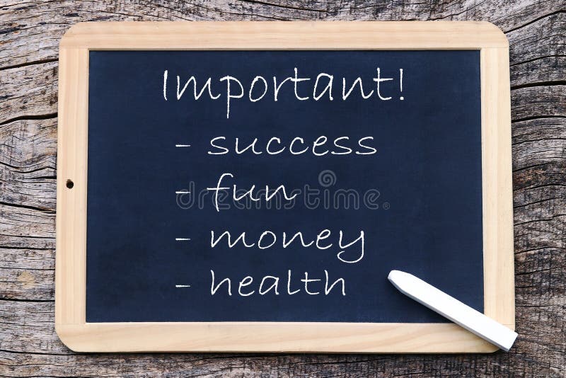 Important Written On A Blackboard Stock Photo - Image of blackboard ...