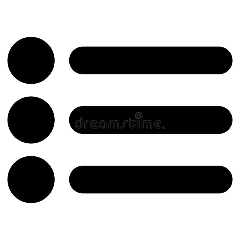 List Items Flat Icon Symbol Stock Vector - Illustration of steps, menu ...