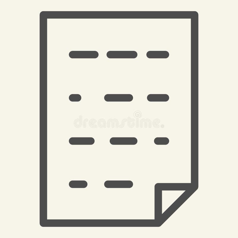 List Line Icon. Document Vector Illustration Isolated on White Stock ...