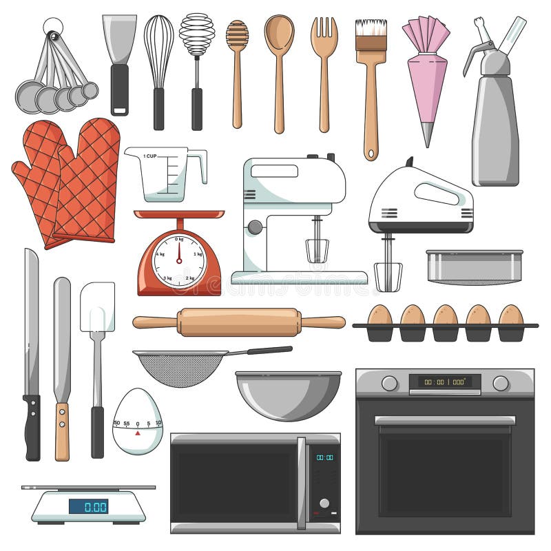 List of Major Bakery Tools Vector/icon Pack Stock Vector - Illustration ...