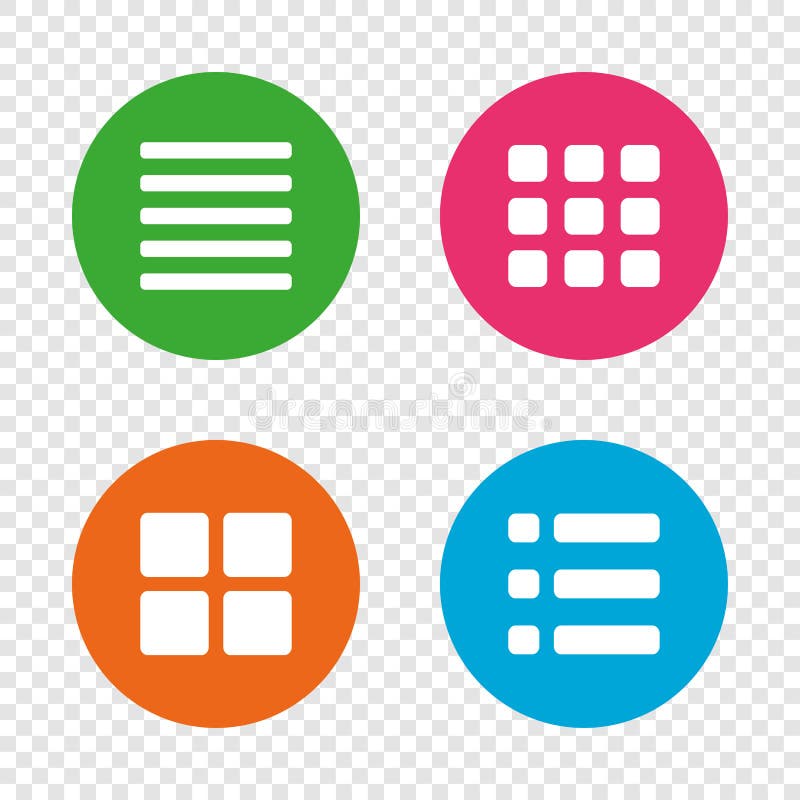 List Menu Icons. Content View Options. Stock Vector - Illustration of ...