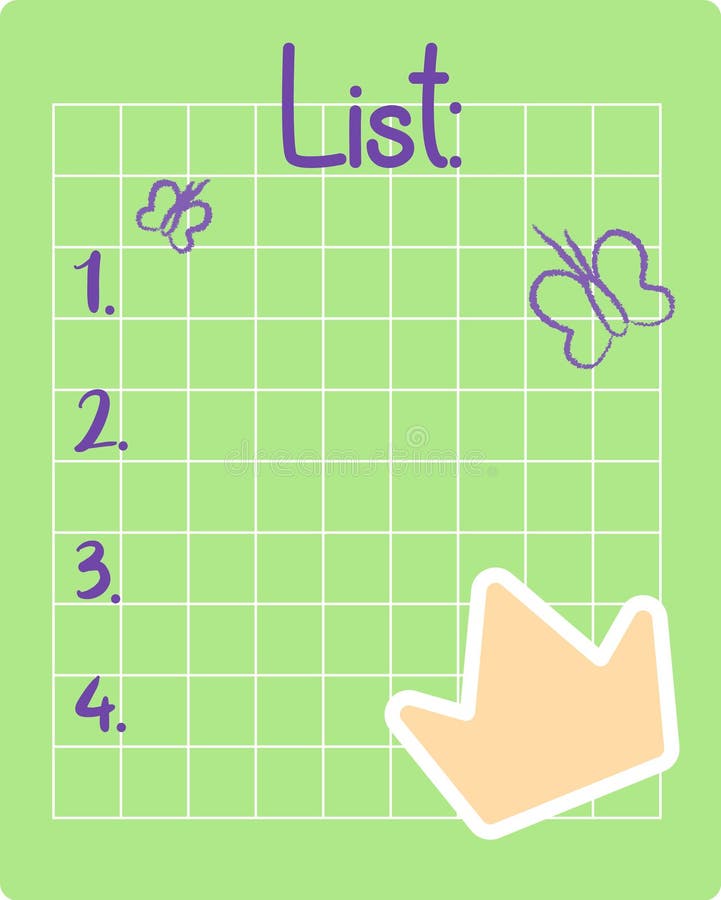 List Notebook Sheet stock illustration. Illustration of paper - 365085860