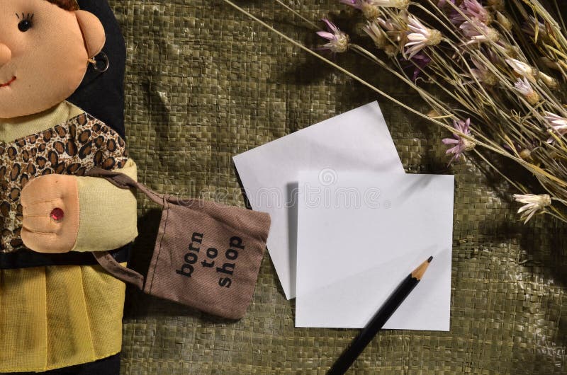 List of Pencil Notes and Doll Stock Photo - Image of memory, binder ...