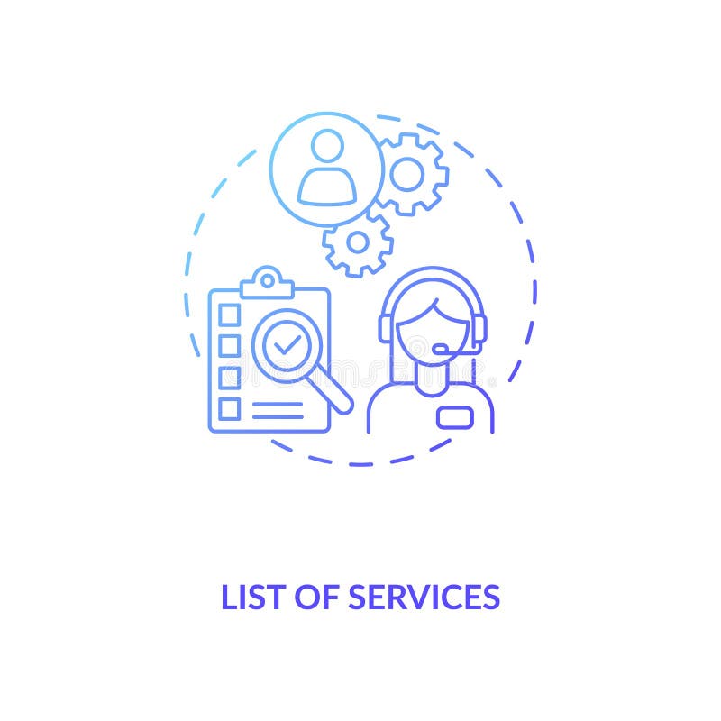 List of Services Blue Gradient Concept Icon Stock Vector - Illustration ...