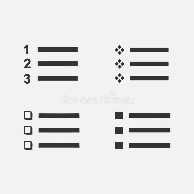 List Set Vector Icon. Set of List Icon Symbol Stock Vector ...