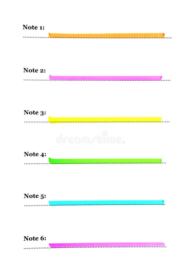 List for six colored notes stock illustration. Illustration of house ...