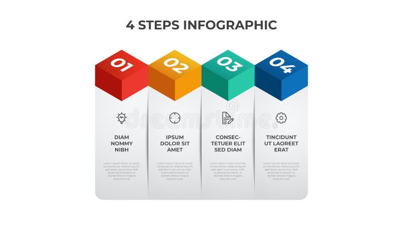 4 List of Steps, Infographic Element Template Vector Stock Vector ...