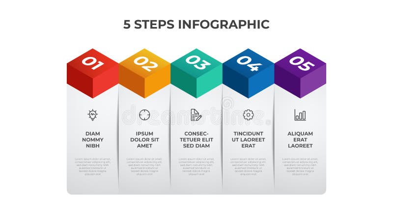 5 List of Steps, Infographic Element Template Vector Stock Vector ...