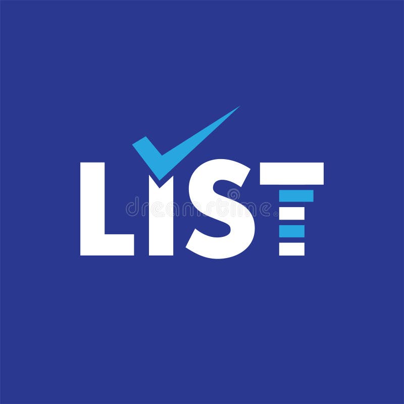 List Text Logotype Vector Template Stock Vector - Illustration of ...