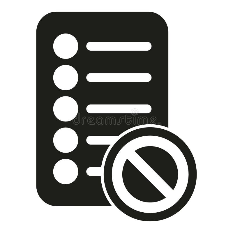 Lista De Iconos De Lista Negra Vector Simple. Usuario De Datos Stock de ...