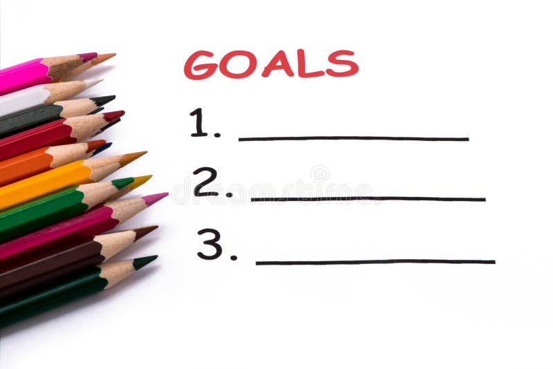 Lista de las metas foto de archivo. Imagen de pluma, negro - 42635340