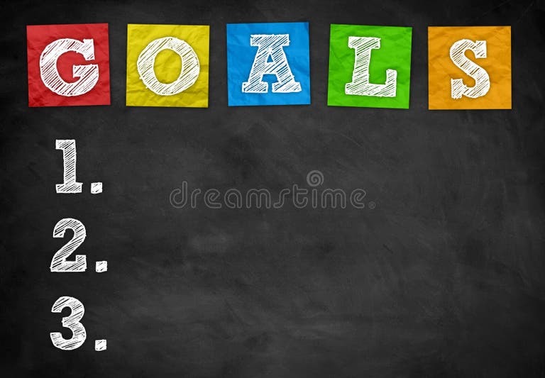 Lista de las metas stock de ilustración. Ilustración de lista - 84987091