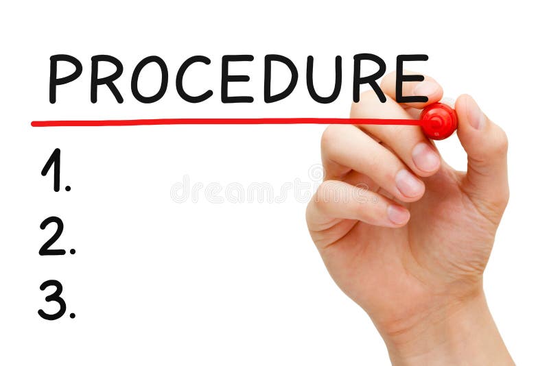 Lista do procedimento imagem de stock. Imagem de conformidade - 92995231