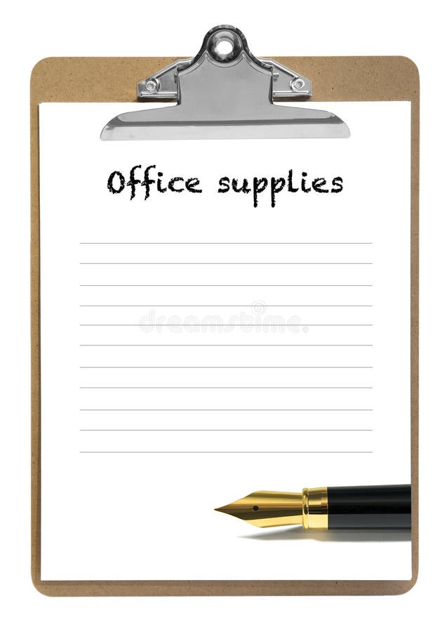 Liste De Fourniture De Bureau Image stock - Image du affaires ...