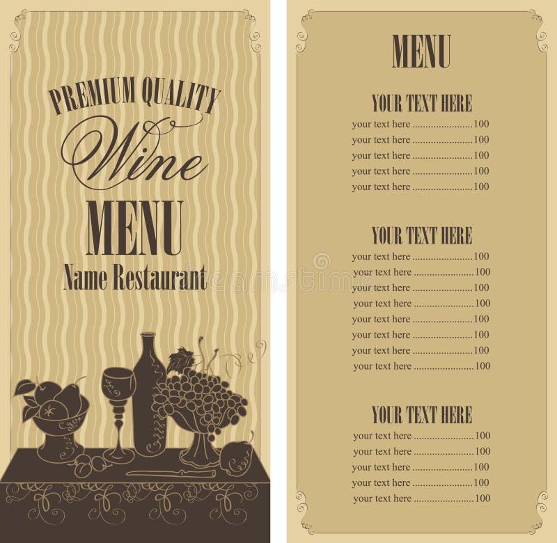 Liste de menu de vin illustration de vecteur. Illustration du alcool ...
