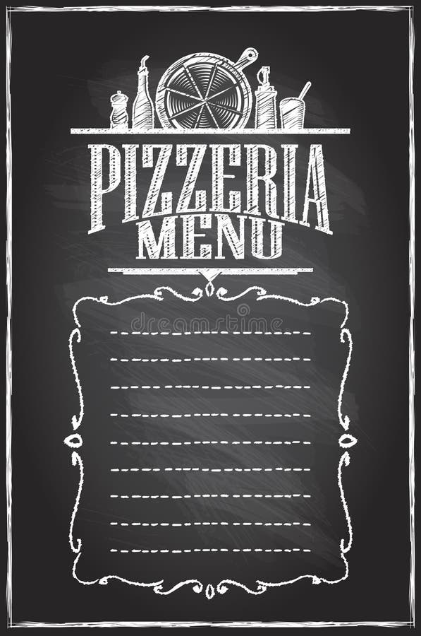 Liste De Menu De Tableau De Menu De Pizzeria Illustration de Vecteur ...