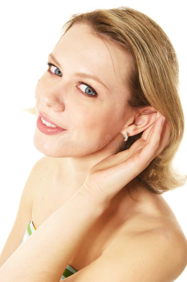 Listen stock image. Image of gesturing, alertness, beauty - 10328717