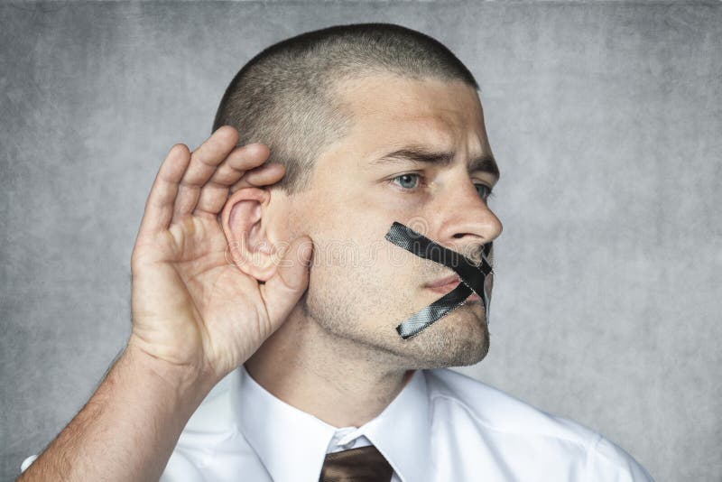 Man listen pose stock image. Image of businessman, portrait - 21072355