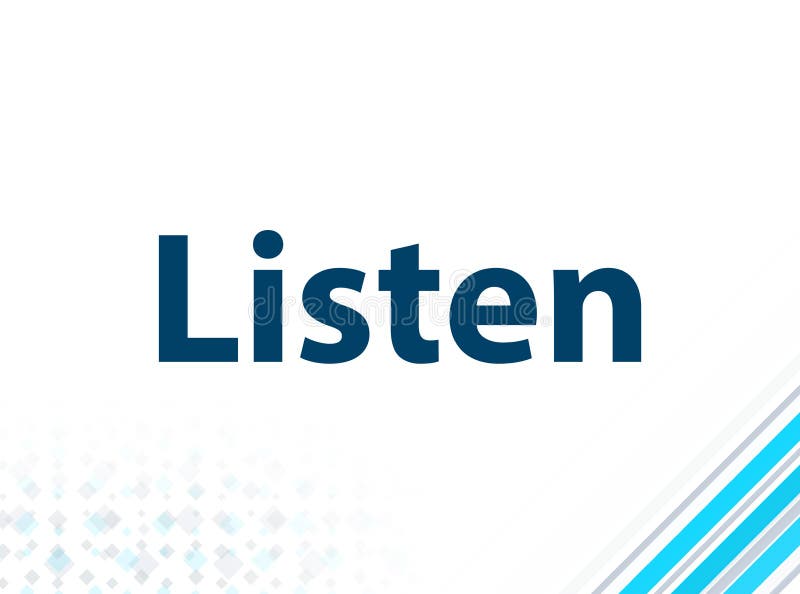 Listen Modern Flat Design Blue Abstract Background Stock Illustration ...