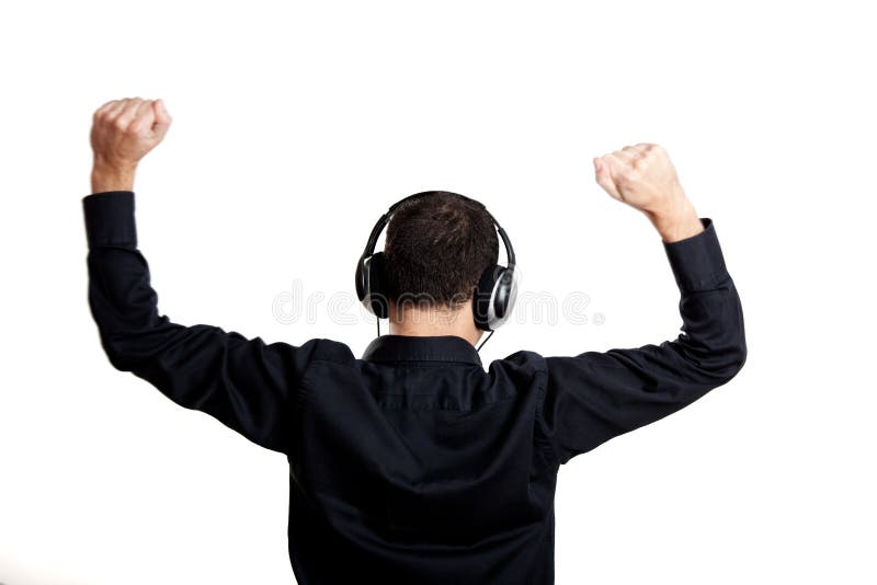 Listen music stock photo. Image of concept, back, casual - 13235170