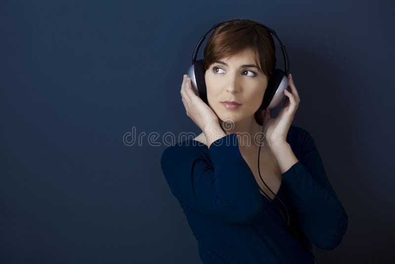 Listen music stock photo. Image of male, headphones, interior - 26242278