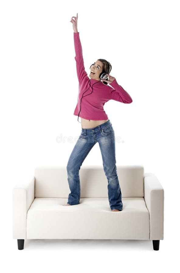 Listen music stock image. Image of hobbies, caucasian - 4619199
