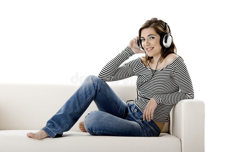 Listen music stock image. Image of casual, headphones - 5020705