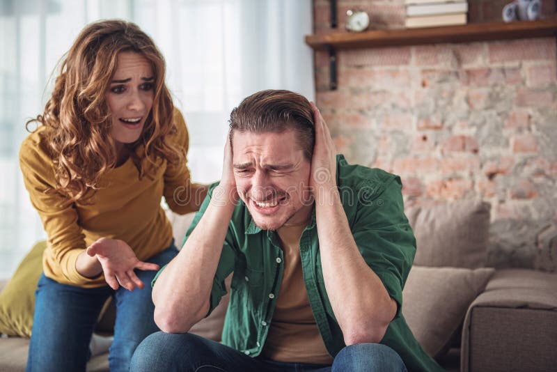 Married Couple Arguing At Home Stock Image Image Of Harassment