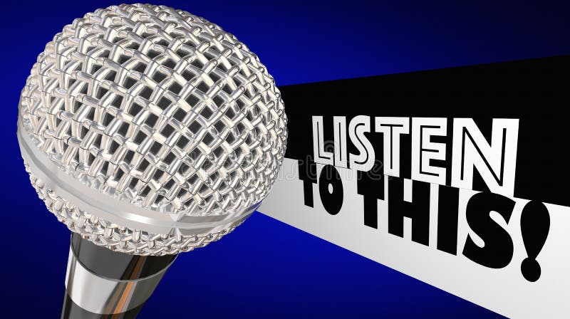 Listen To this Microphone Pay Attention Speech Show Program Stock ...