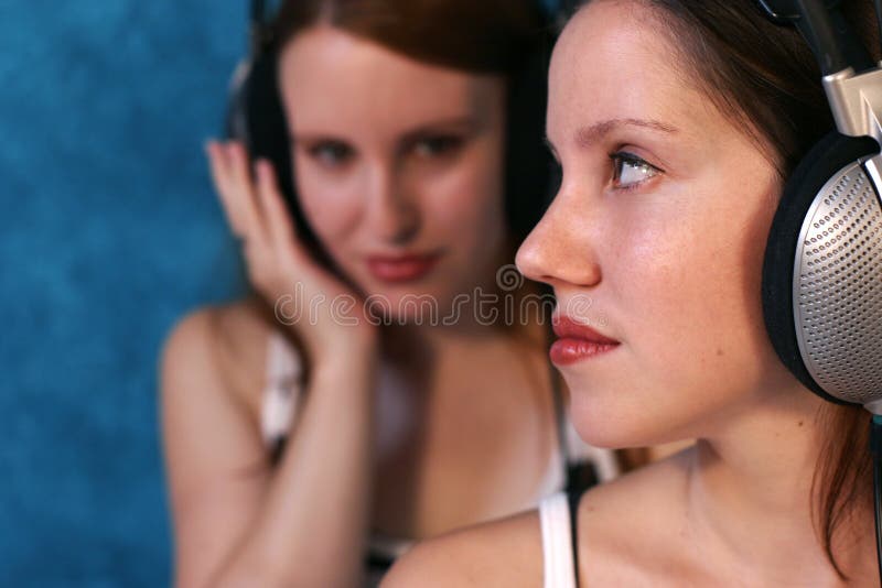 Listen to the music stock photo. Image of beautiful, listen - 1153632