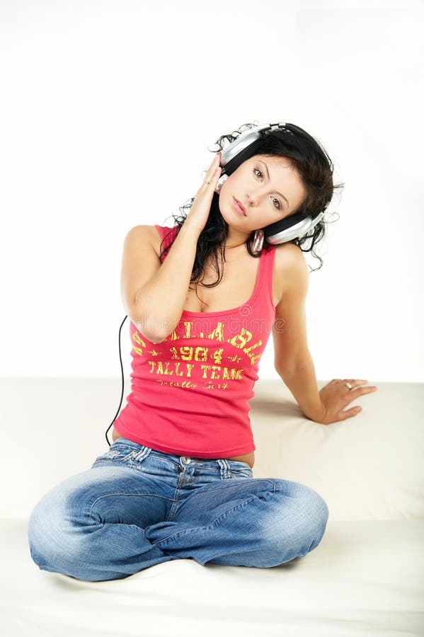 Listen to the music stock image. Image of pleasure, headphone - 1224423
