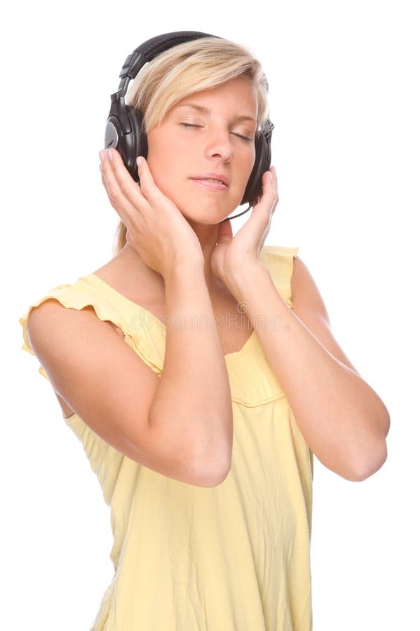 Listen to the music stock image. Image of blond, modern - 23591523