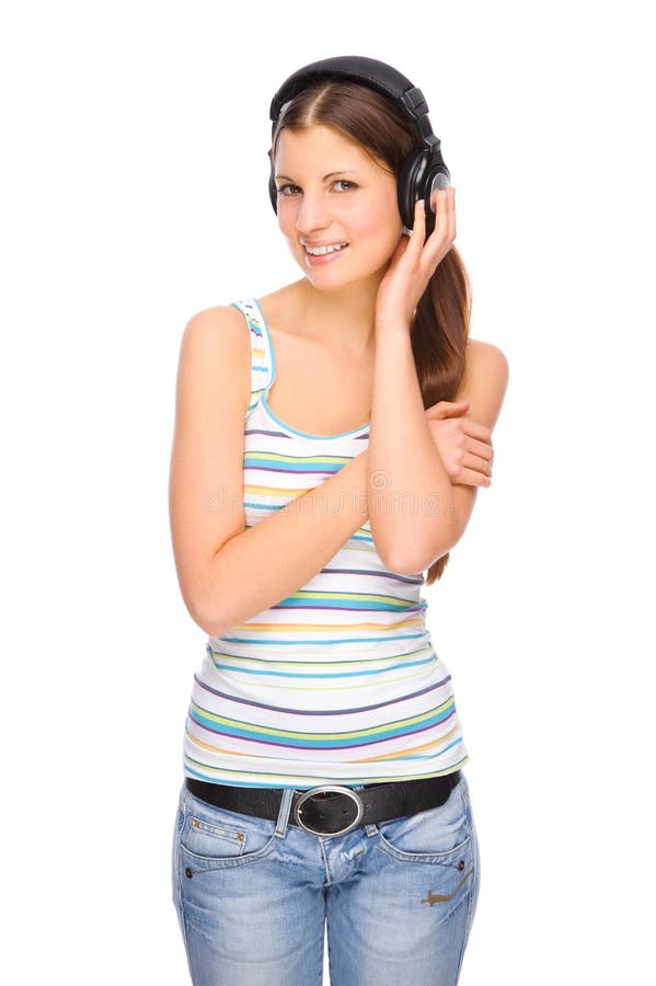Listen to the music stock photo. Image of funky, pretty - 25115468