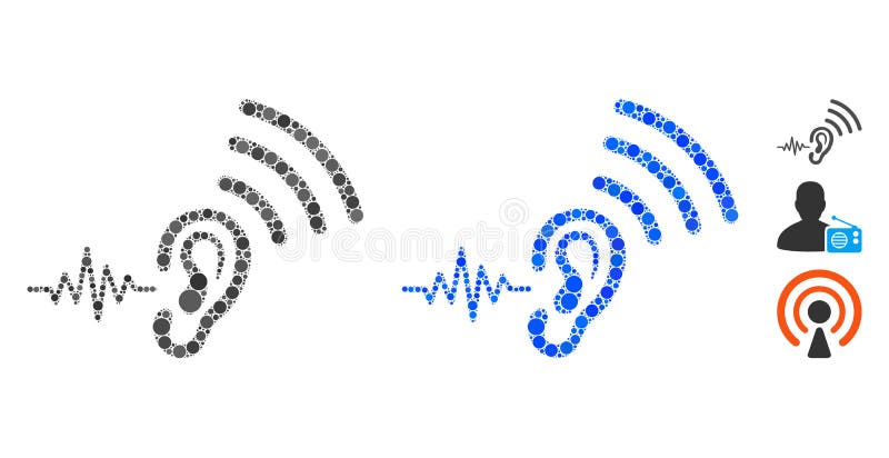 Listen and Transmit Mosaic Icon of Round Dots Stock Vector ...