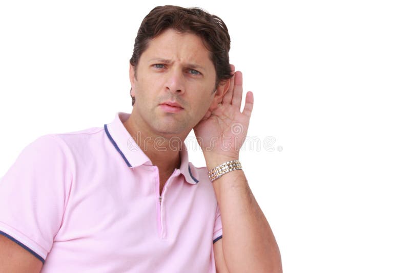 Listening Carefully - Deaf - Hearing Problems Stock Image - Image of ...