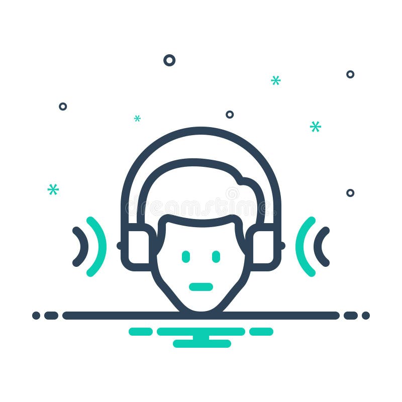 Mix Icon for Listening, Hearing and Music Stock Vector - Illustration ...