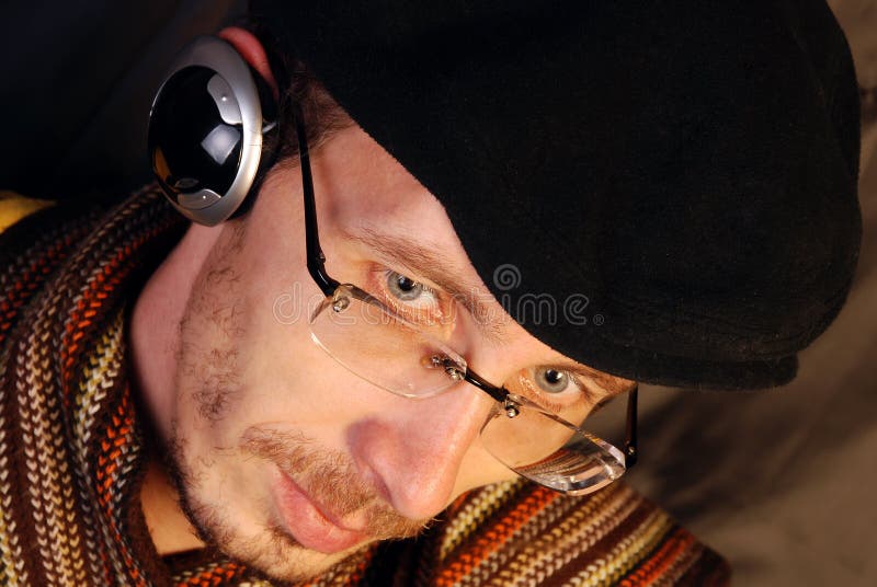 Listening music stock photo. Image of bristle, serious - 11873562