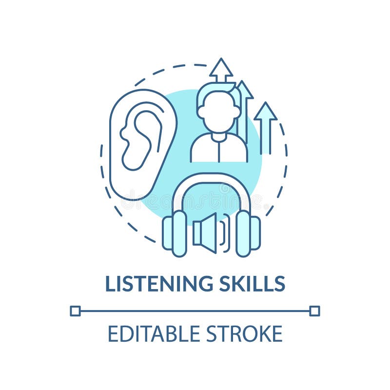 Listening Skills Concept Icon Stock Vector - Illustration of icon ...