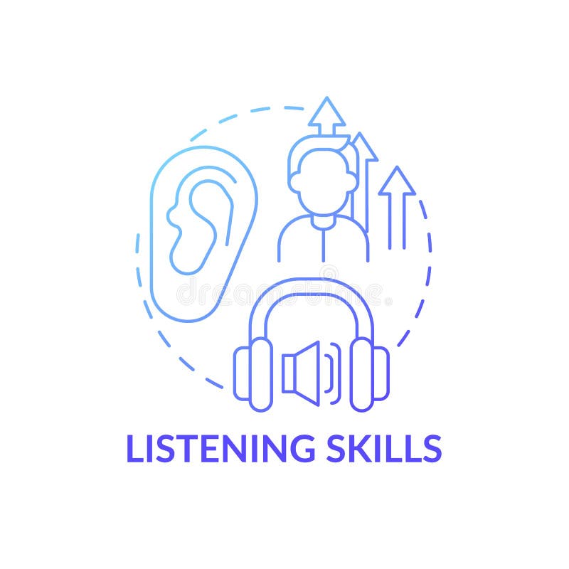 Listening Skills Black Glyph Icon Stock Vector - Illustration of flat ...