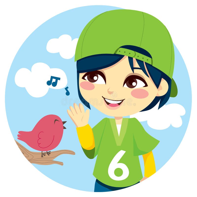 Listening the Songbird stock vector. Illustration of friends - 20366665